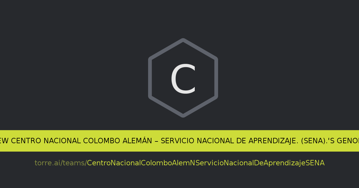 Centro Nacional Colombo Alemán – Servicio Nacional de Aprendizaje ...