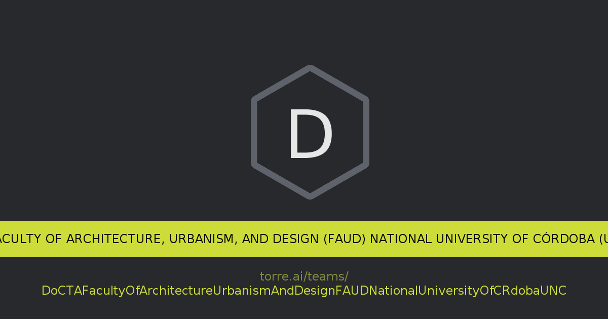 DoCTA Faculty of Architecture, Urbanism, and Design (FAUD) National ...
