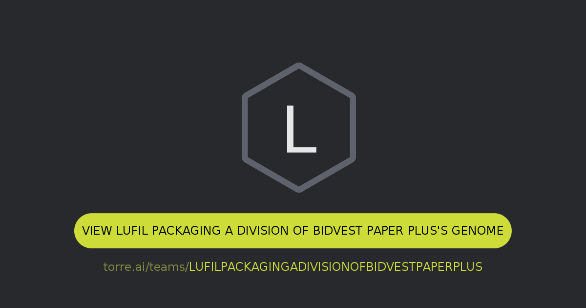 LUFIL PACKAGING A DIVISION OF BIDVEST PAPER PLUS | Torre