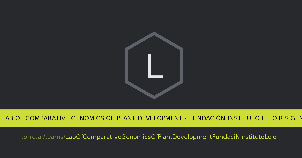 Lab of Comparative Genomics of Plant Development - Fundación Instituto ...
