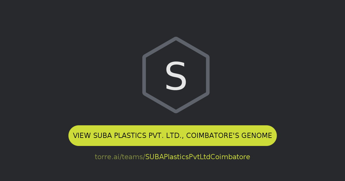 SUBA Plastics Pvt. Ltd., Coimbatore | Torre