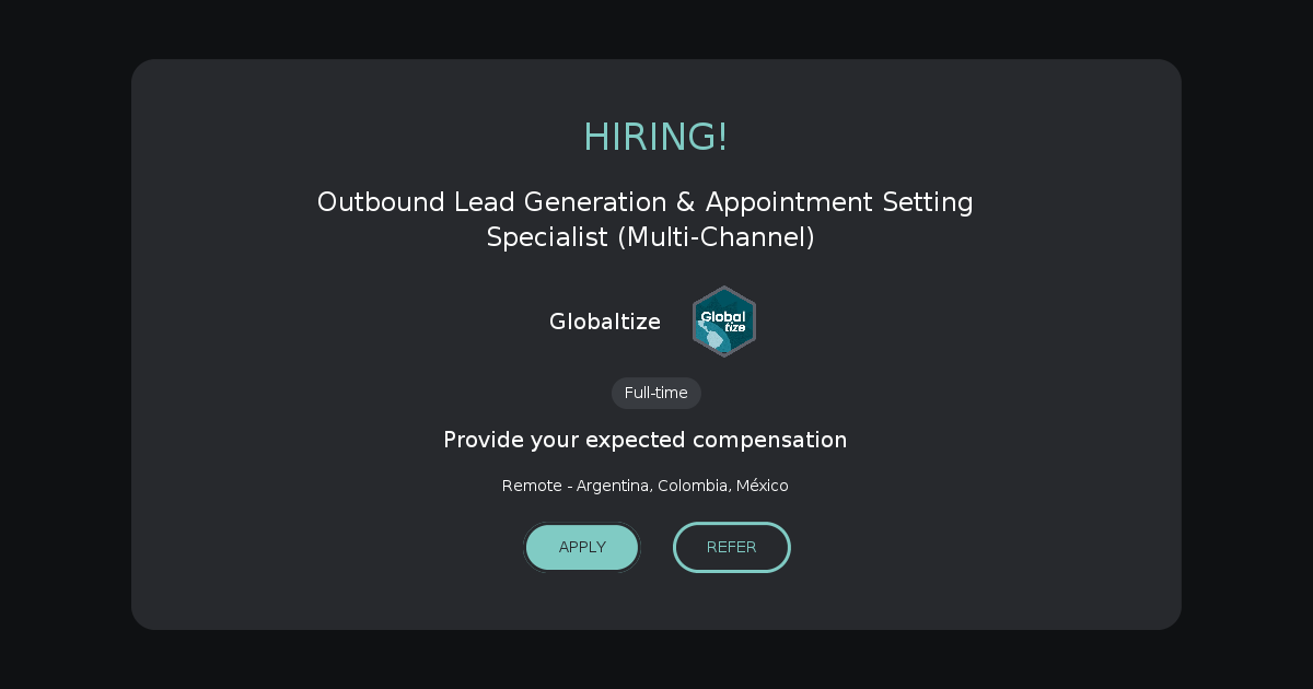 Outbound Lead Generation & Appointment Setting Specialist (Multi ...